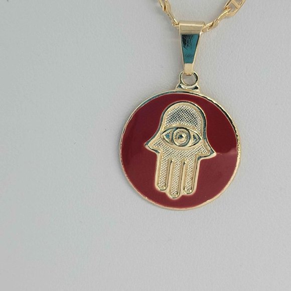 Jewelry | Brand New Brazilian 18k Gold Filled Hamsa With Red Necklace ...